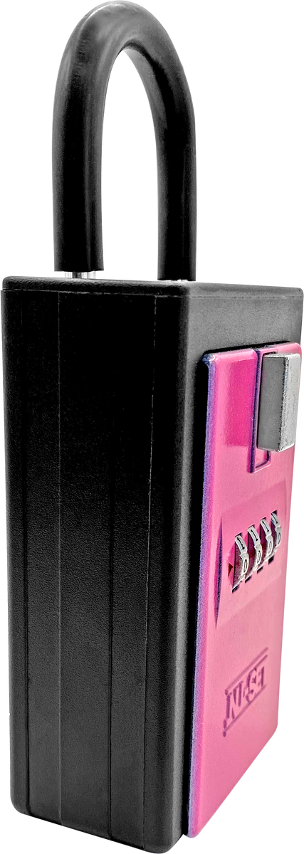 4 Digit Number Combination Key Card Storage Lockbox In Pink Buylockbox