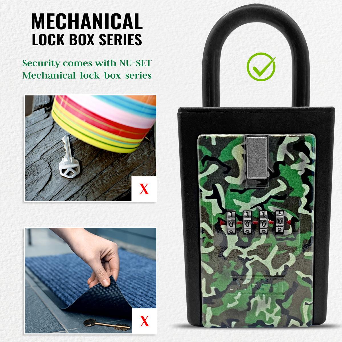 4 Digit Number Combination Key Card Storage Lockbox In Camouflage ...
